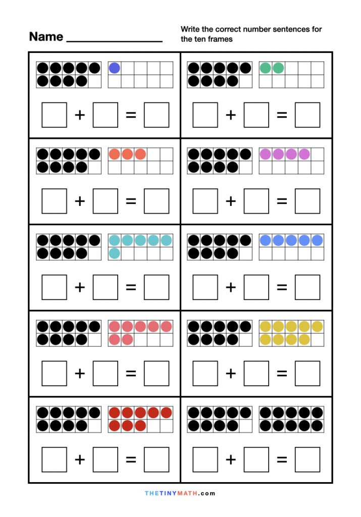 Make A Ten Worksheets Addition With Ten Frames The Tiny Math Make A Ten Worksheets Addition With Ten Frames The Tiny Math